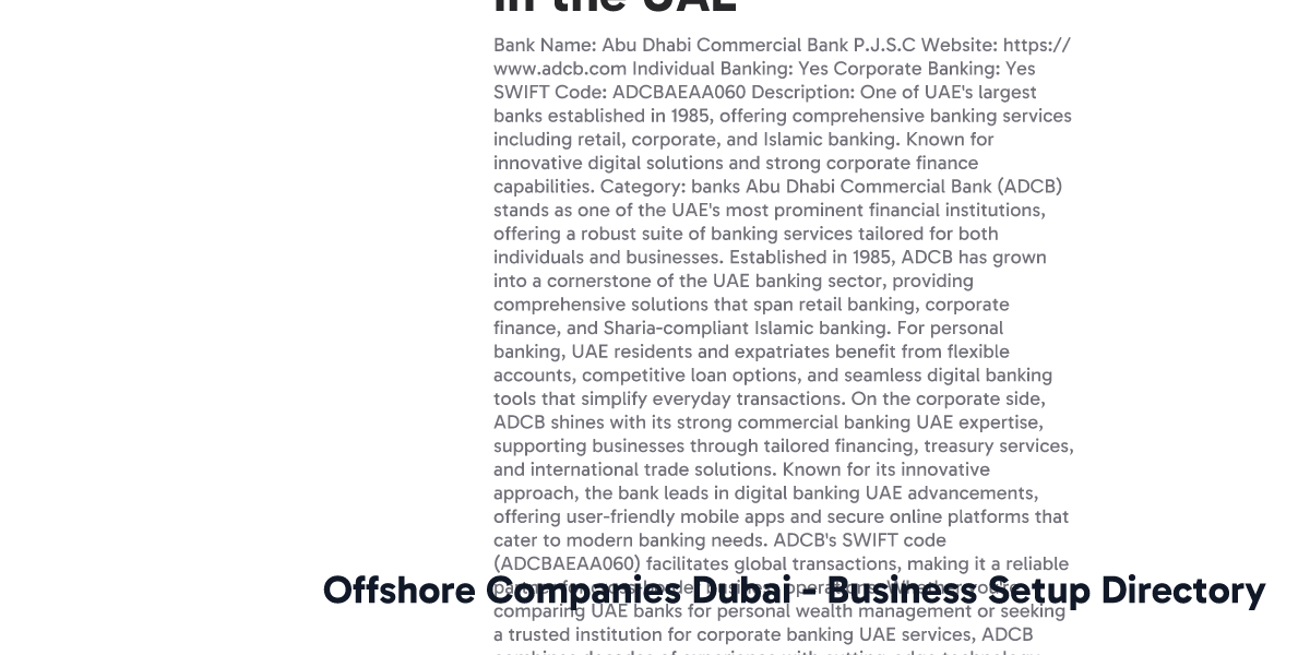 ADCB Bank: Premier Banking Solutions for Individuals & Businesses in ...