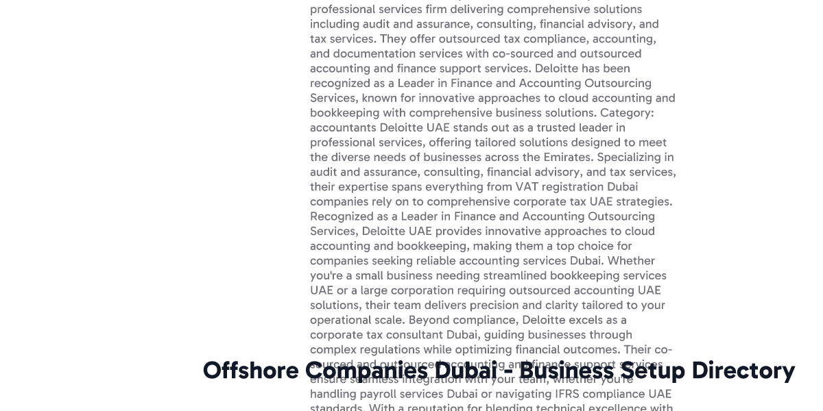 Leading Accounting & Tax Services in Dubai | Deloitte UAE