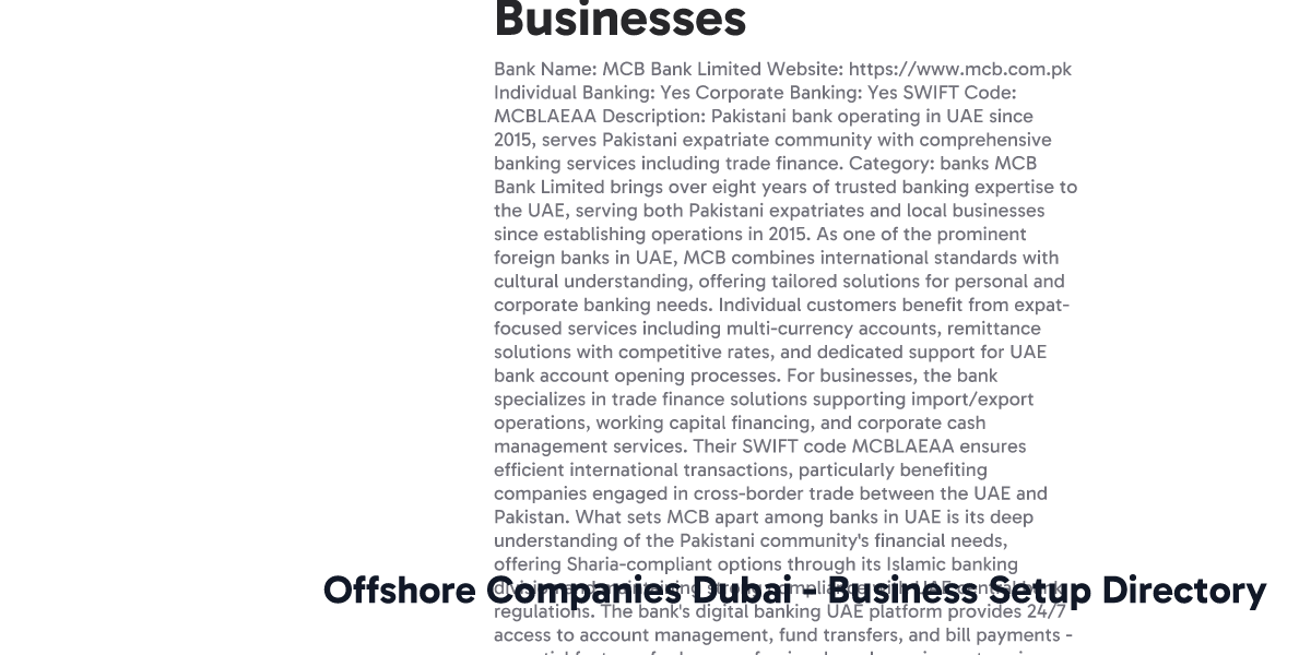 MCB Bank UAE: Trusted Banking Solutions for Pakistani Expatriates ...
