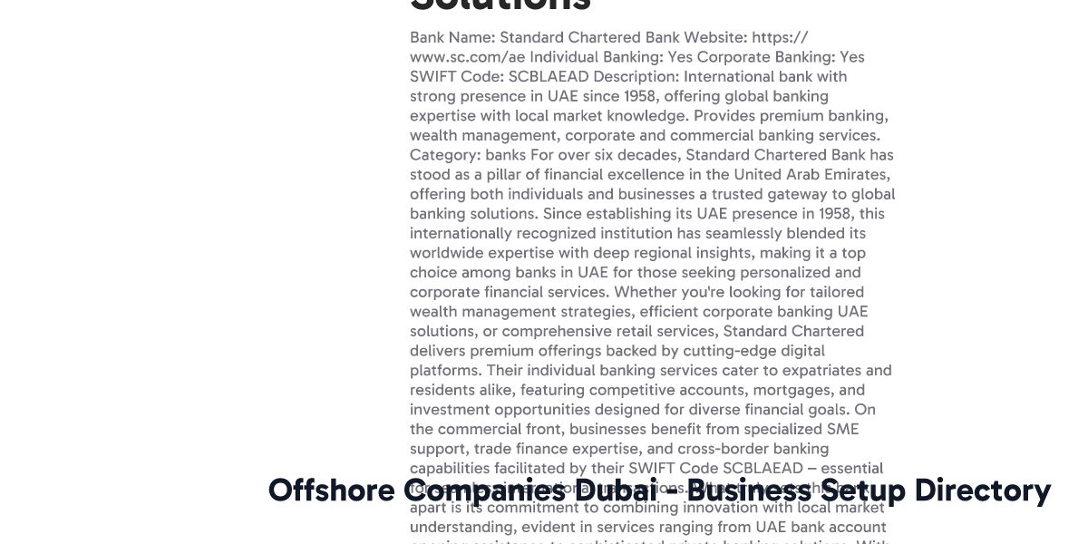 Standard Chartered UAE | Global Banking Expertise & Local Solutions